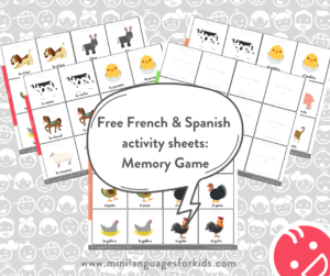 Free French & Spanish Worksheets for Kids: Memory Game - Mini Languages